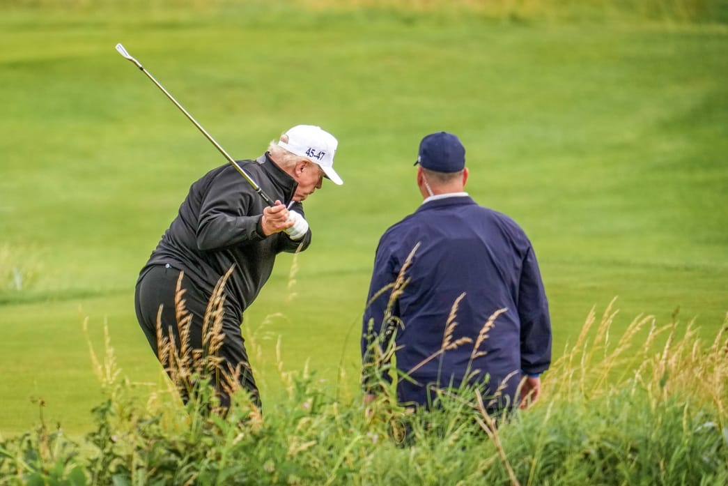 Watch: U.S. President Donald Trump makes a putt at his soon-to-be-open ...