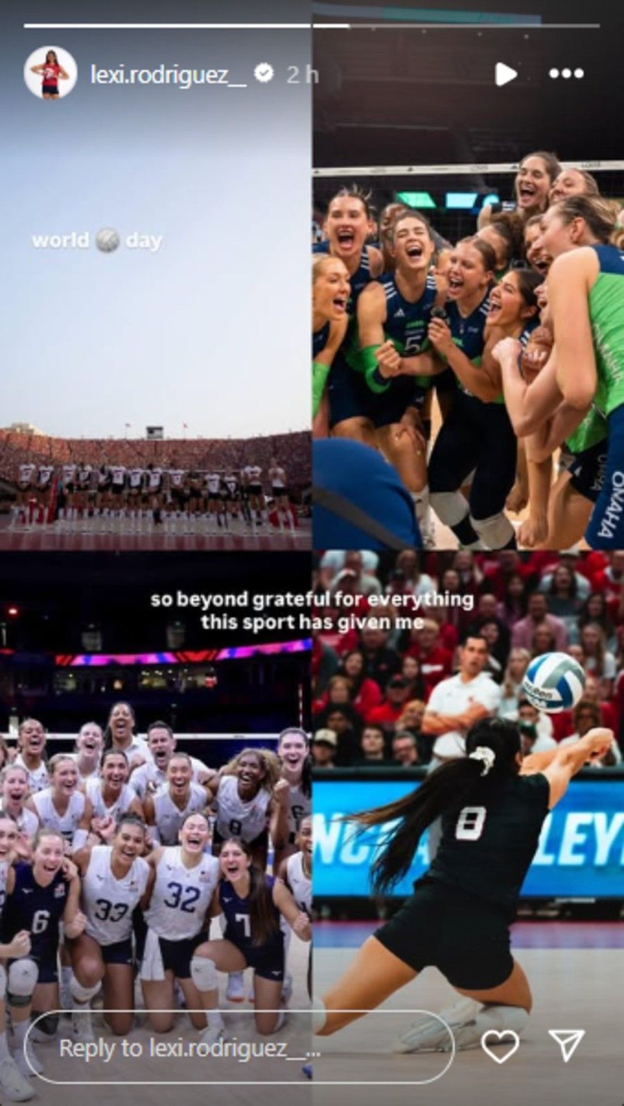 Former Nebraska Volleyball star Lexi Rodriguez pens heartfelt message on World Volleyball Day