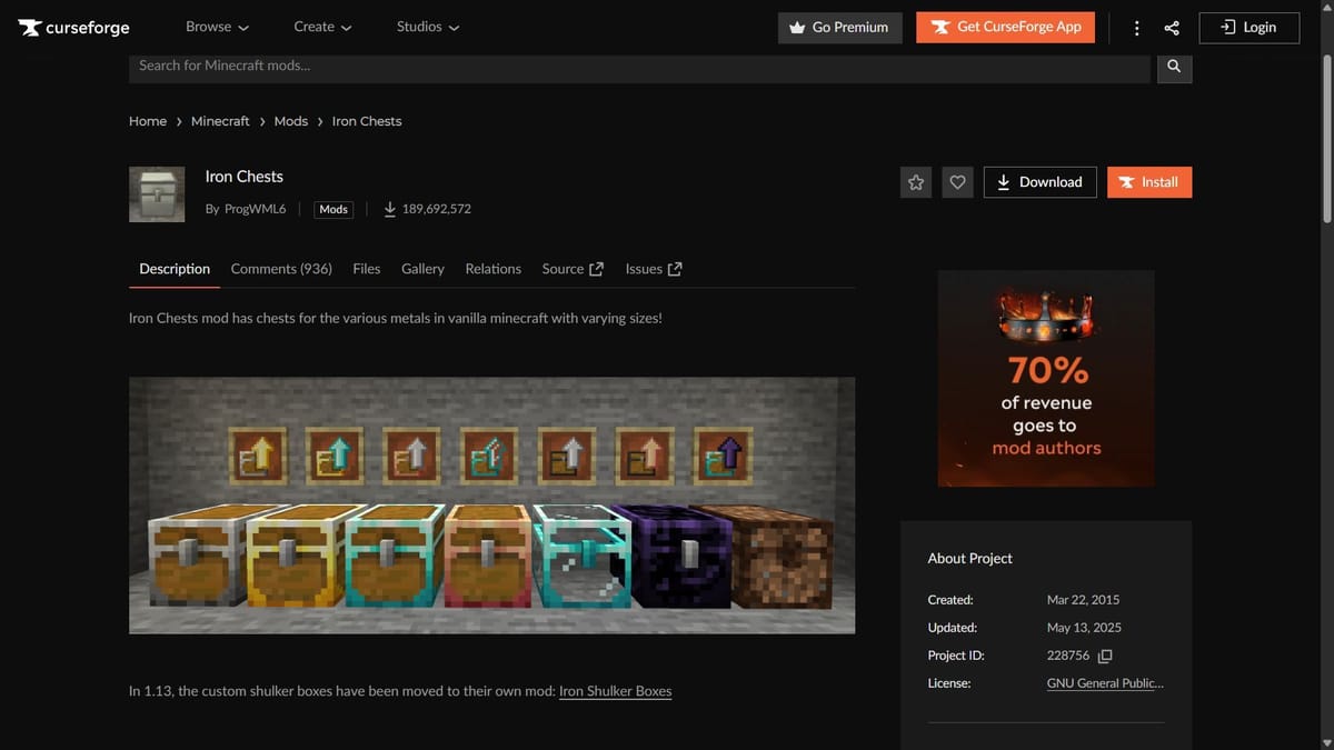 Minecraft Iron Chests mod guide