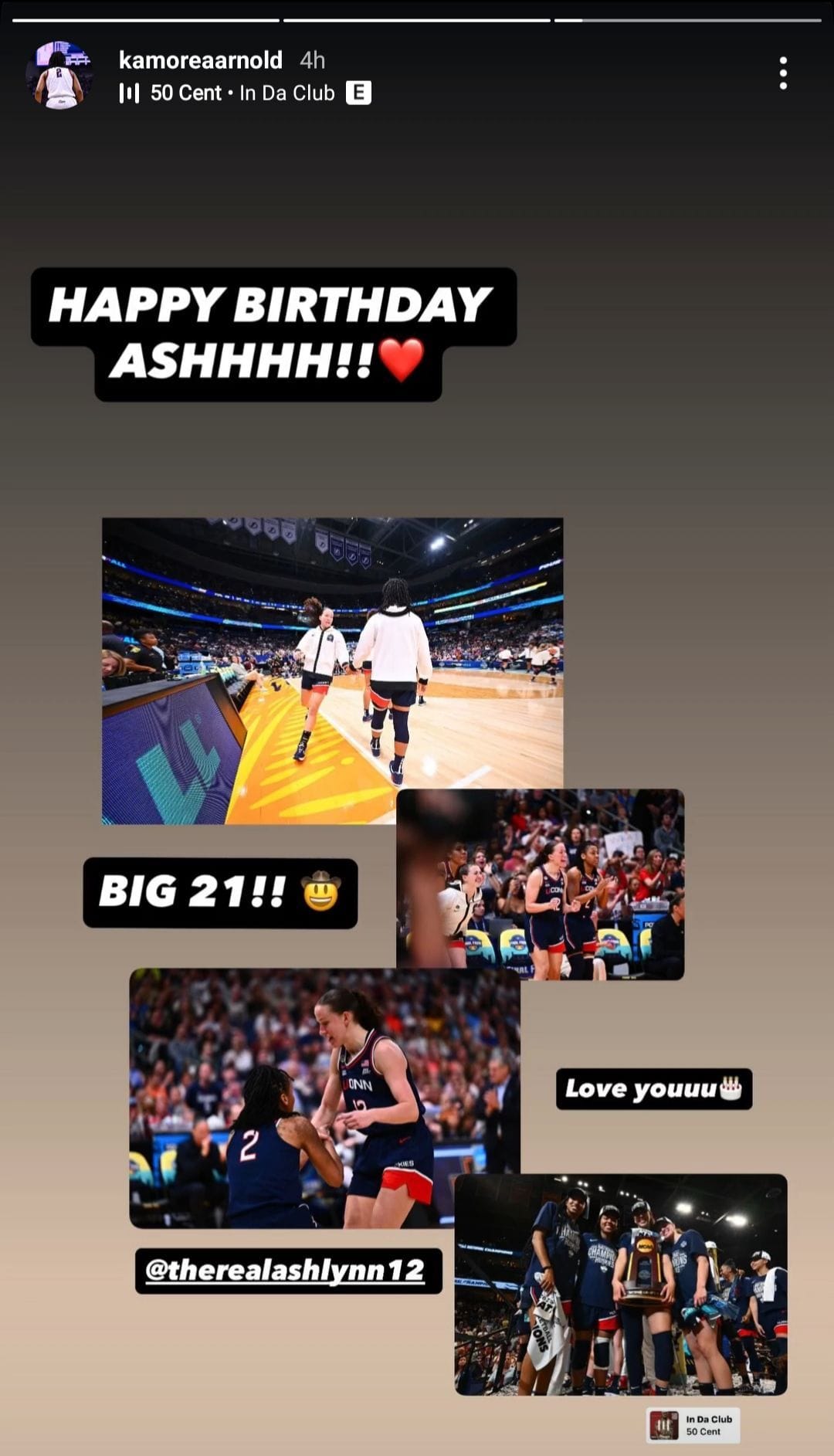 UConn hooper KK Arnold shares wholesome snaps on teammate Ashlynn Shade ...