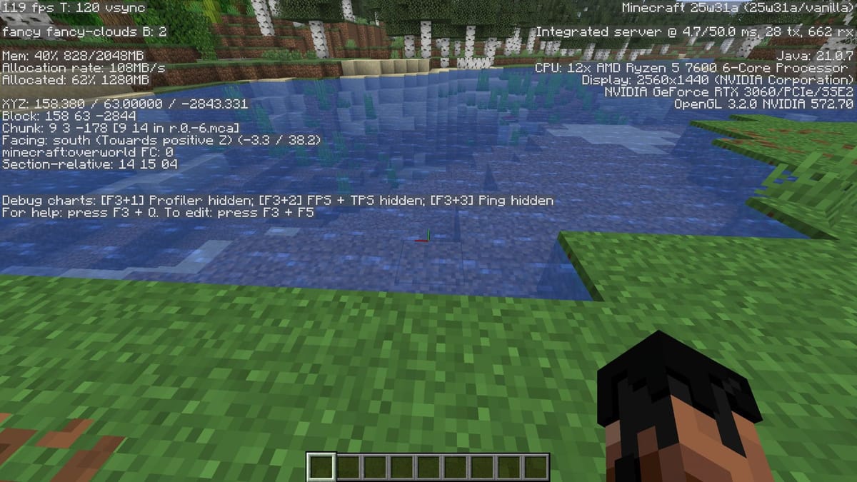 New F3 debug screen arriving soon in Minecraft Java Edition