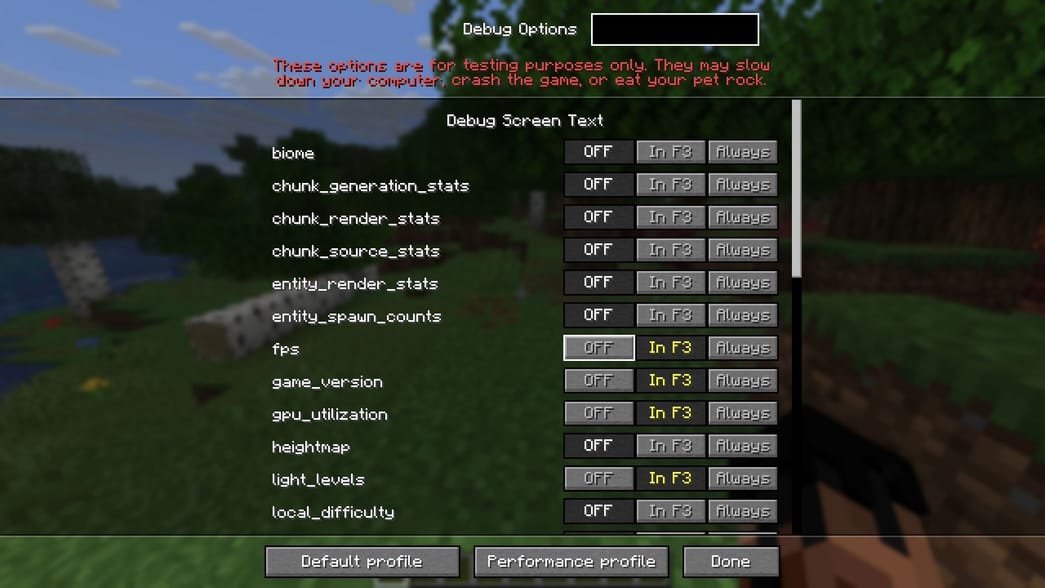 New F3 debug screen arriving soon in Minecraft Java Edition