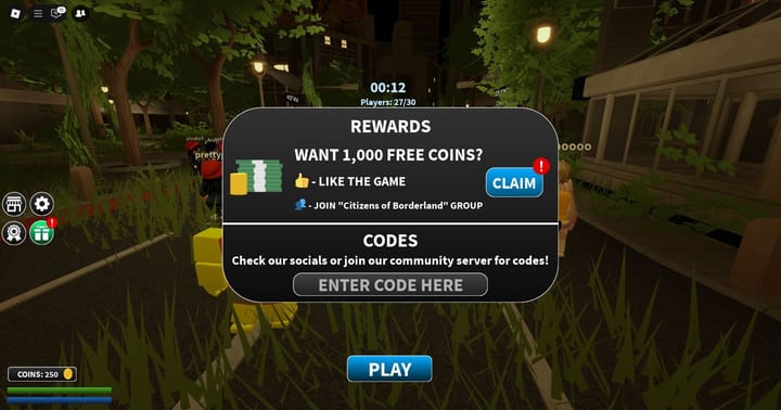Roblox Borderland codes (July 2025)