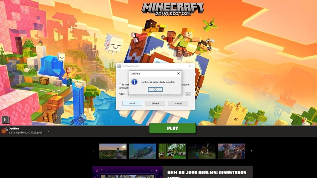 How to download Minecraft 1.21.8 Optifine