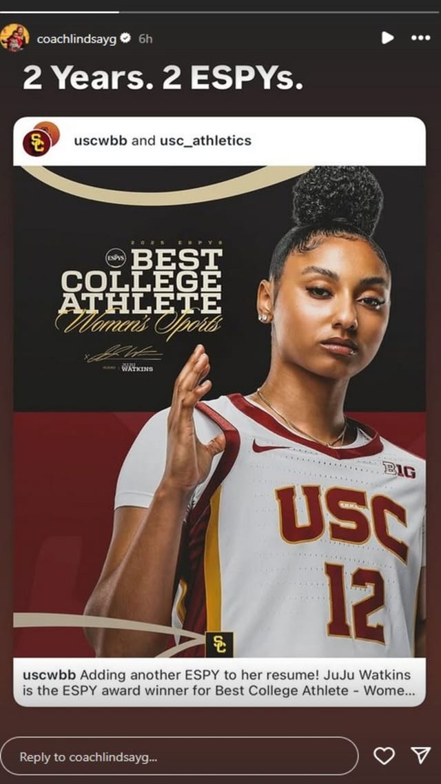 USC HC Lindsay Gottlieb drops 4-word reaction as JuJu Watkins wins ...