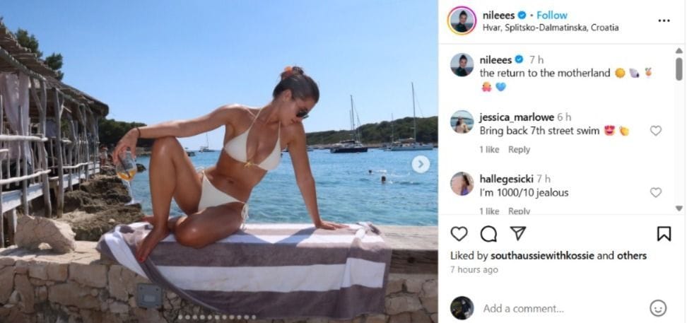 Bengals QB Jake Browning's fiancée Stephanie Niles poses in swimsuits during her visit to ...