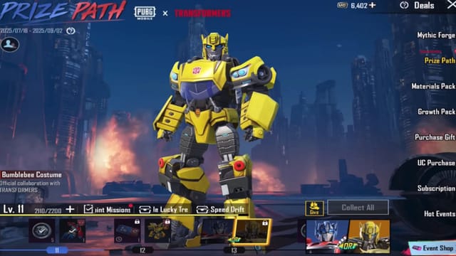 PUBG Mobile x Transformers Prize Path event: Schedule and rewards explored