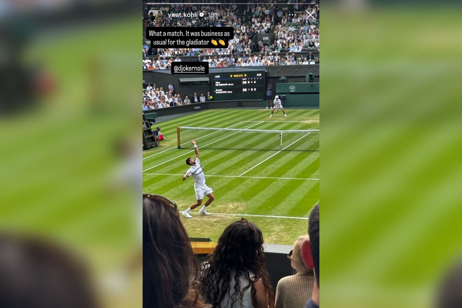 Novak Djokovic responds to Virat Kohli's Instagram story after latter shows support at Wimbledon ...