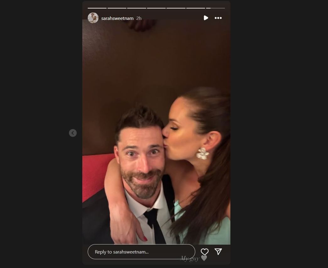 Erik Gudbranson shares selfie kiss with wife Sarah at Zach Werenski and ...