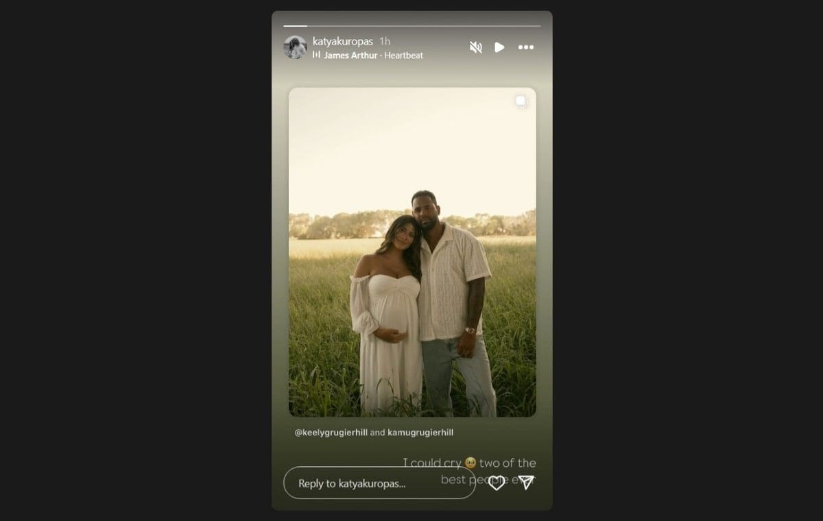 JJ McCarthy's fiancée Katya gets emotional as Kamu Grugier-Hill's wife ...