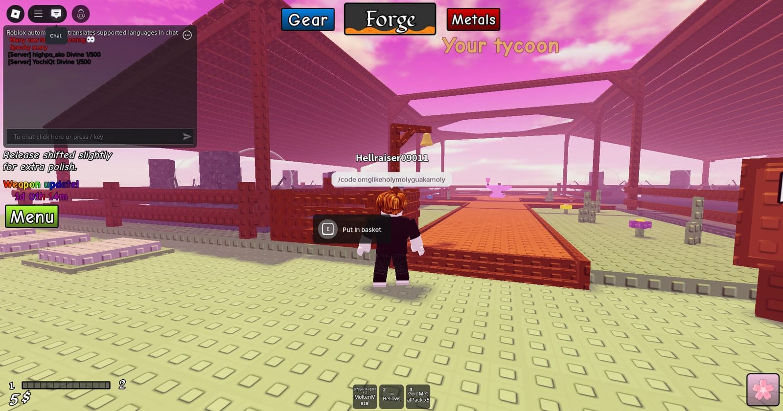 Forge a weapon! codes (July 2025)