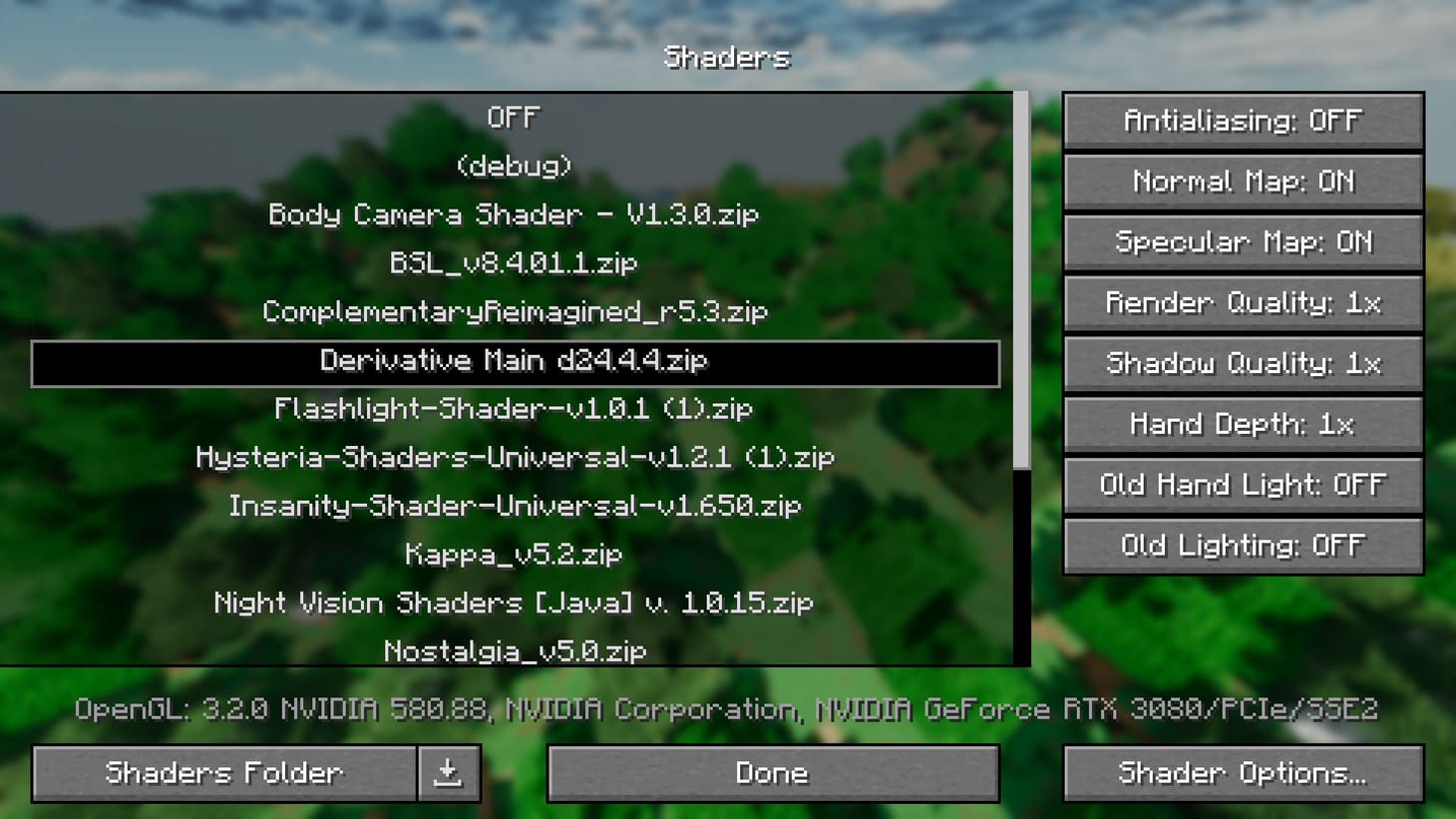 Minecraft Derivative shaders guide