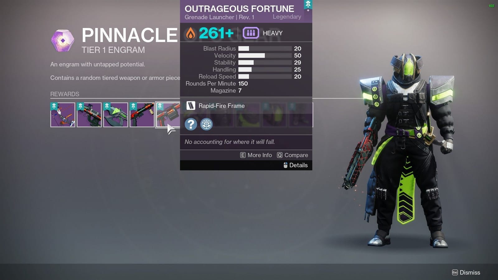 Outrageous Fortune god roll guide for Destiny 2 PvE and PvP