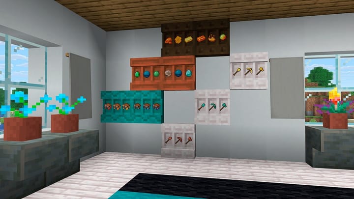Minecraft player builds galaxy floor using candles and stained glass