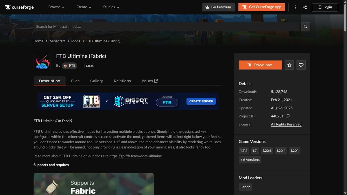 Minecraft FTB Ultimine mod guide