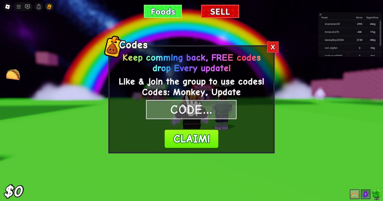 Drop a Poop Codes