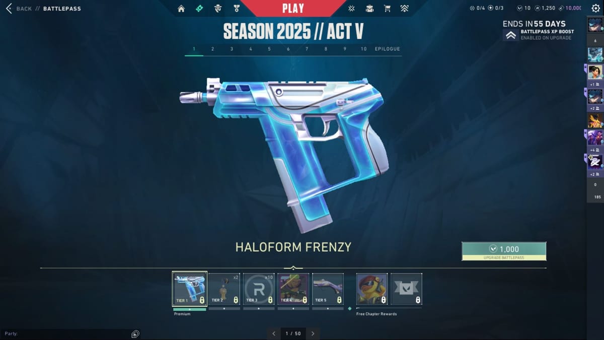 All Act 5 Battle Pass rewards in Valorant Season 25