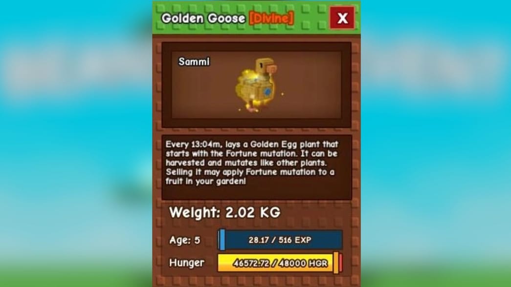 What does Golden Goose do in Grow a Garden?