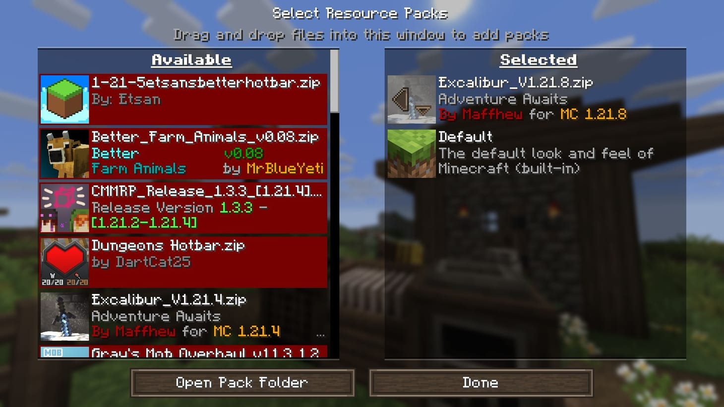 Minecraft Excalibur resource pack guide