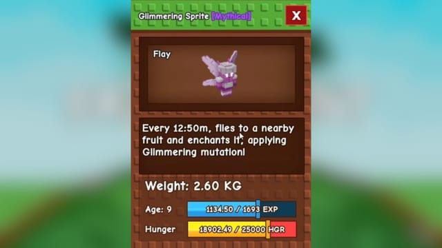 What does Glimmering Sprite do in Grow a Garden?