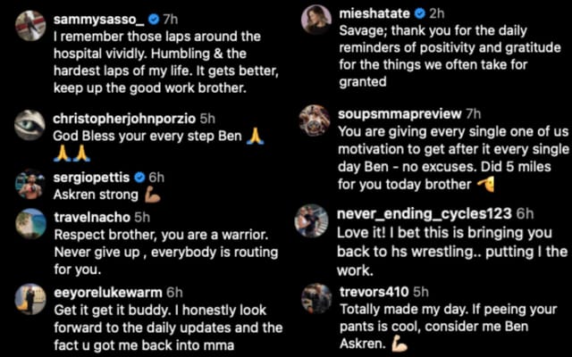 Ben Askren inspires fans as he walks "a full lap" in the hospital en ...