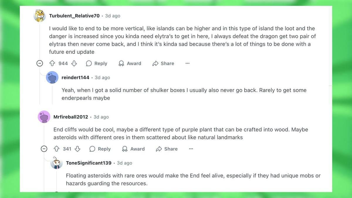 Minecraft fans have high expectations for an End update