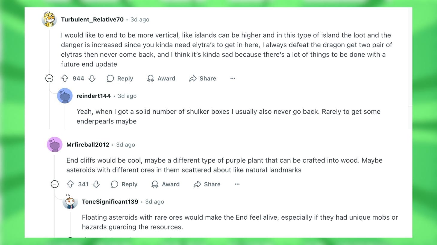 Minecraft fans have high expectations for an End update