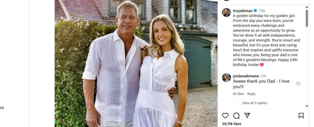 "Being your dad is one of life’s greatest blessings": Troy Aikman gets ...