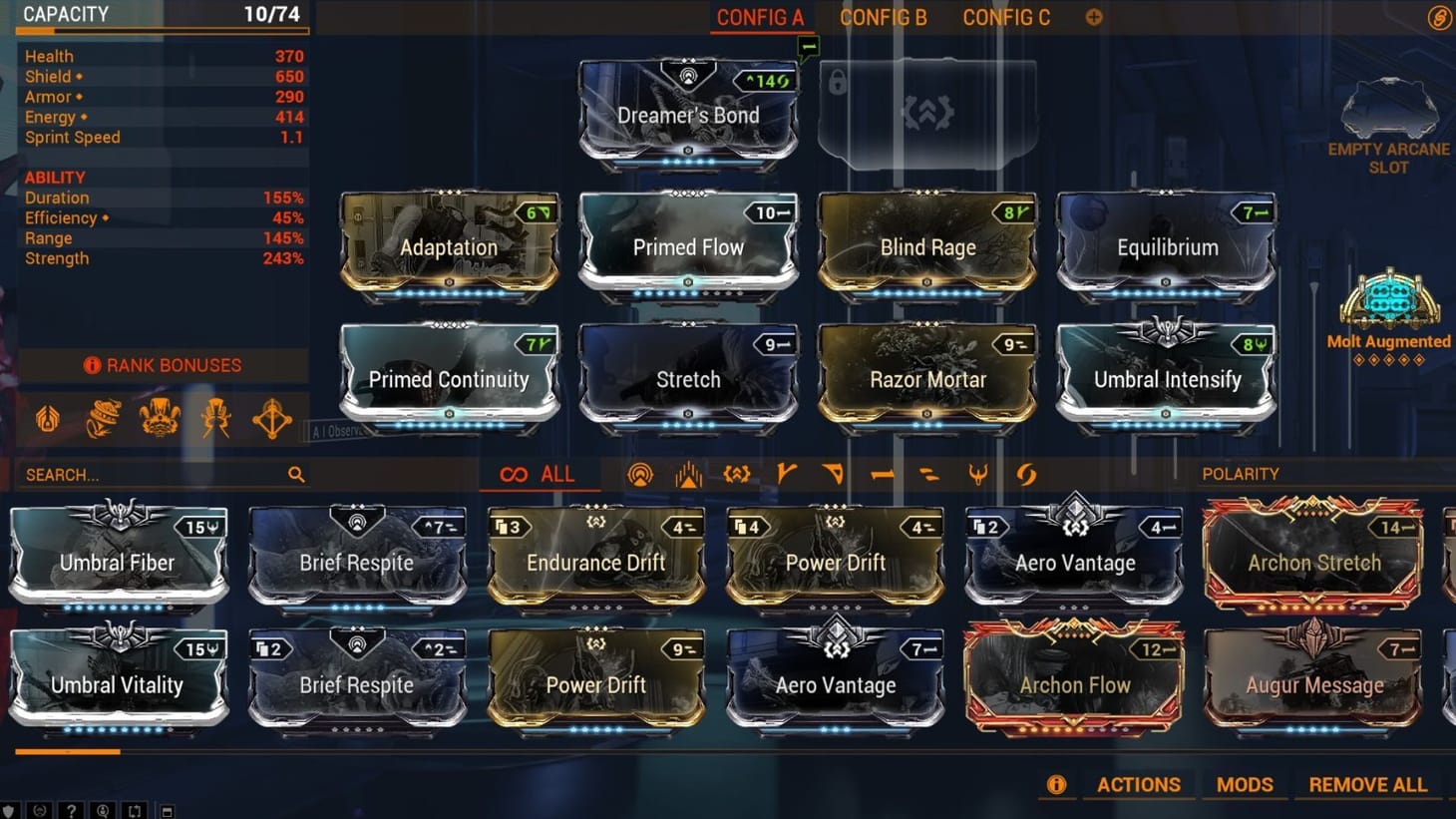 Warframe: Caliban Prime build guide
