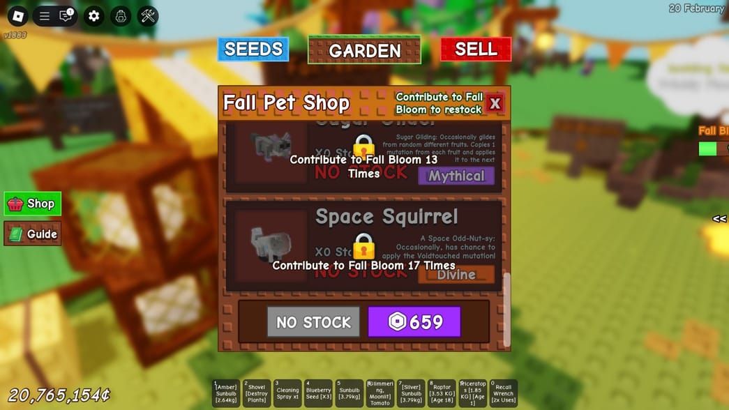 Grow a Garden Space Squirrel guide