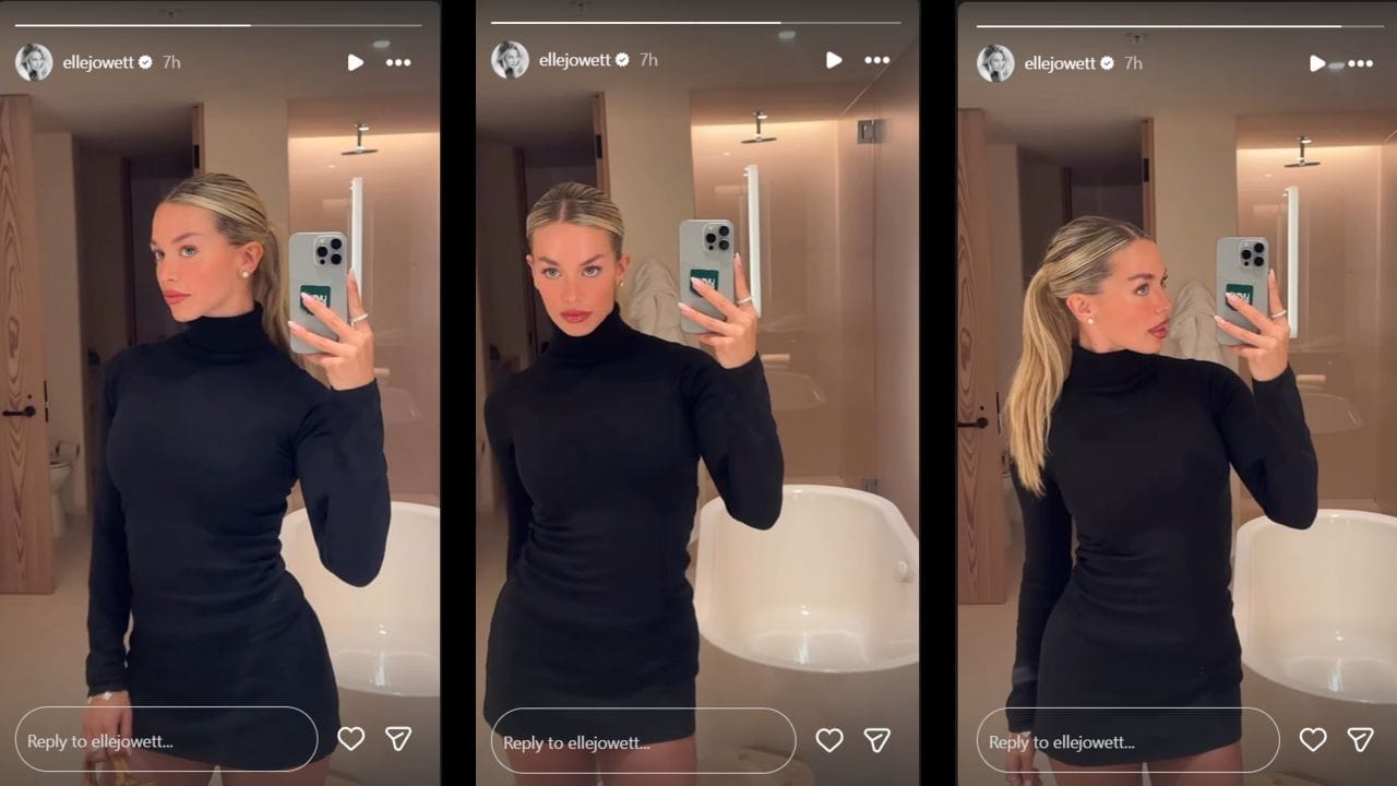 Anthony Volpe's girlfriend Elle Jowett rocks a black long-sleeve ...