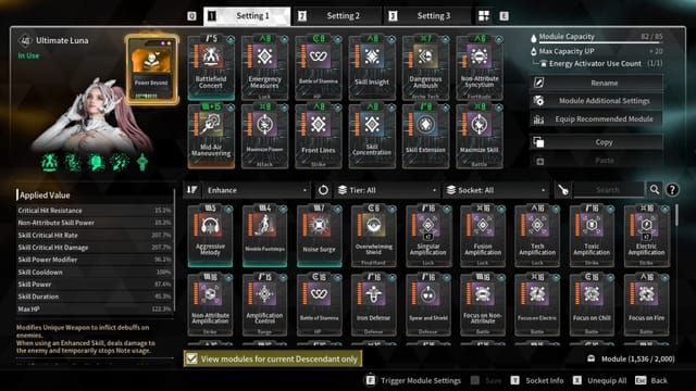 The First Descendant: Best Ultimate Luna build guide