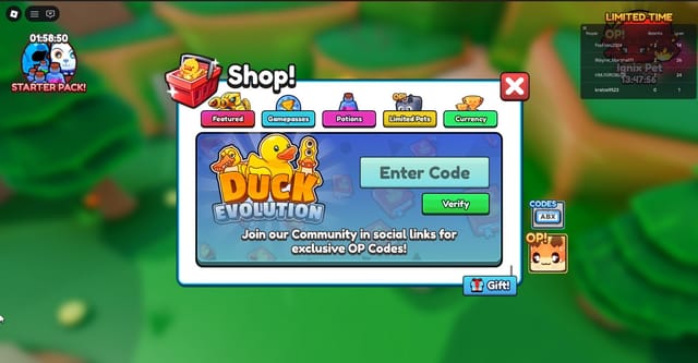 Duck Evolution codes (December 2025)