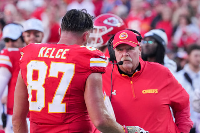 WATCH: Travis Kelce gets into heated altercation with Andy Reid, bumps ...
