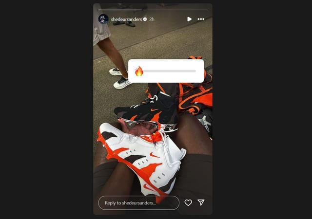 Shedeur Sanders shows off custom Nike Air DT Max ‘96 cleats in ...