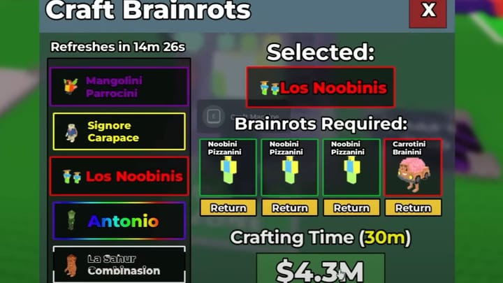 How to get Los Noobinis in Steal a Brainrot