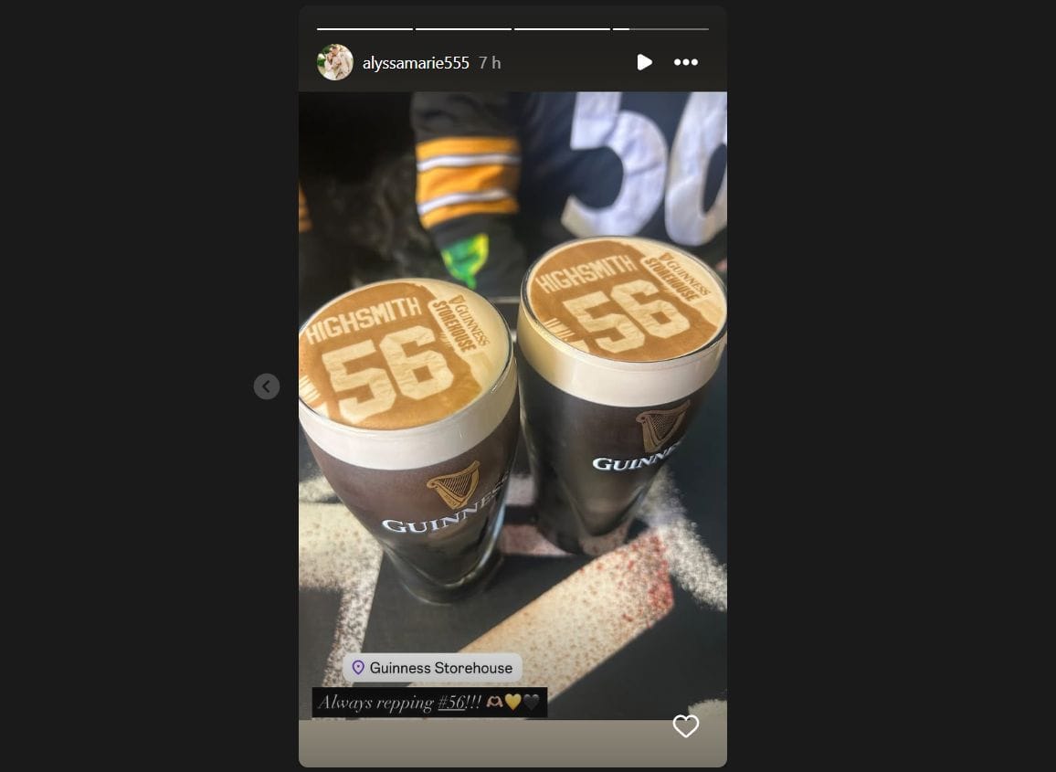 Alex Highsmith's wife Alyssa visits iconic Guinness Storehouse in ...