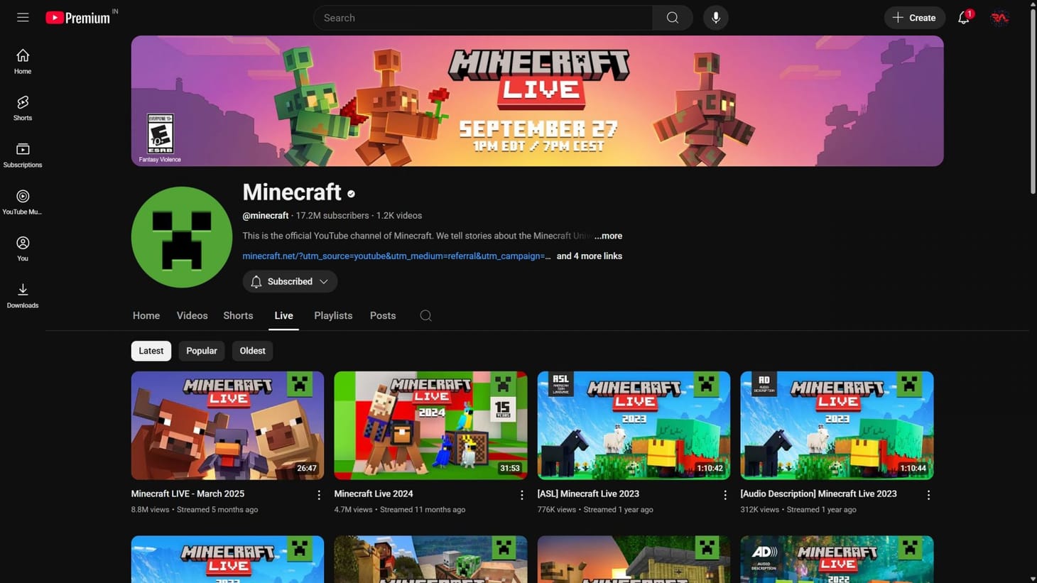 Minecraft Live September 2025 trailer, date, and where to watch