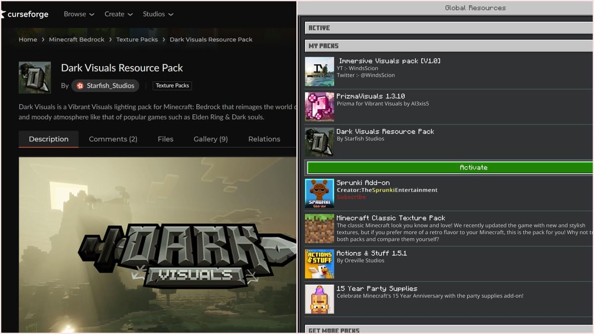 This Minecraft Bedrock resource pack makes the game spookier yet cinematic