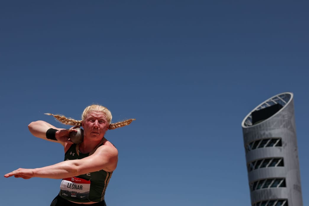 Brock Lesnar's daughter Mya reacts as she receives USA Track & Field ...