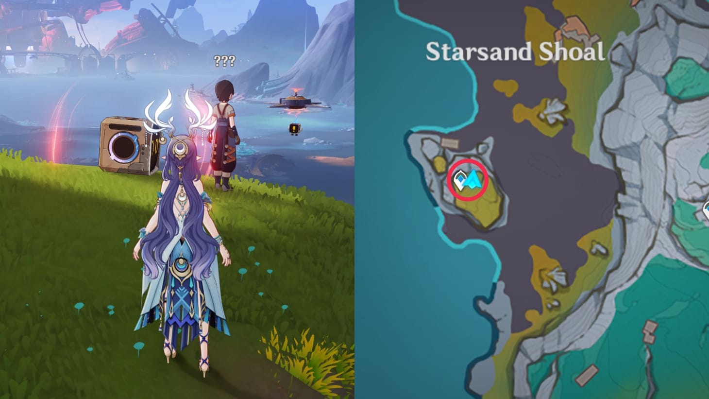 Genshin Impact Starsand Shoal robot puzzle location and chest guide