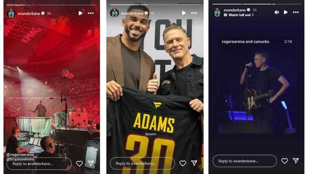 Evander Kane links up with Bryan Adams in Vancouver during his Roll ...
