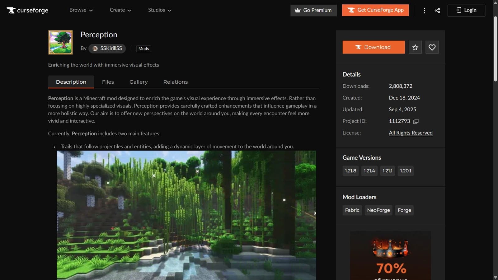 Minecraft Perception mod guide