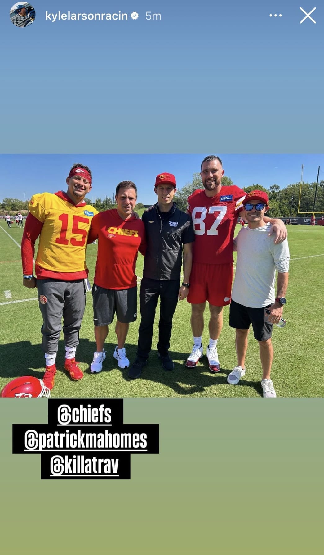 Kyle Larson meets Chiefs stars Patrick Mahomes and Taylor Swift’s ...