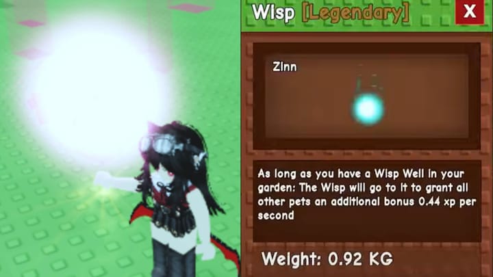 What does the Wisp do in Grow a Garden?