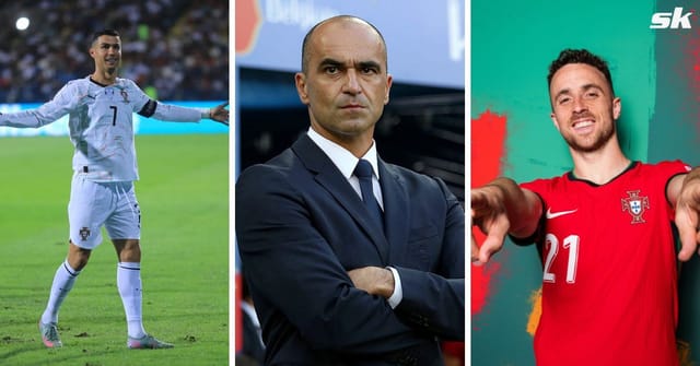 Roberto Martinez reacts to Cristiano Ronaldo scoring in 21st minute as ...