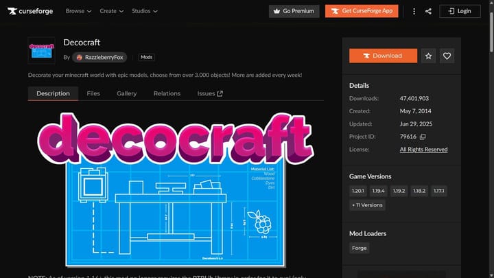 Minecraft Decocraft mod guide