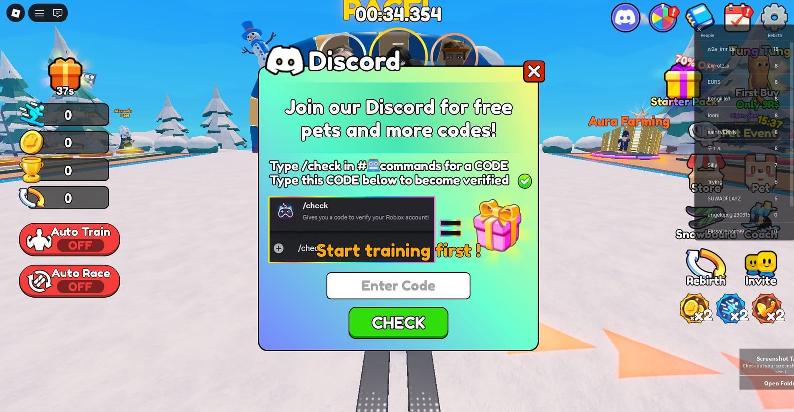 Roblox Ski Racing codes