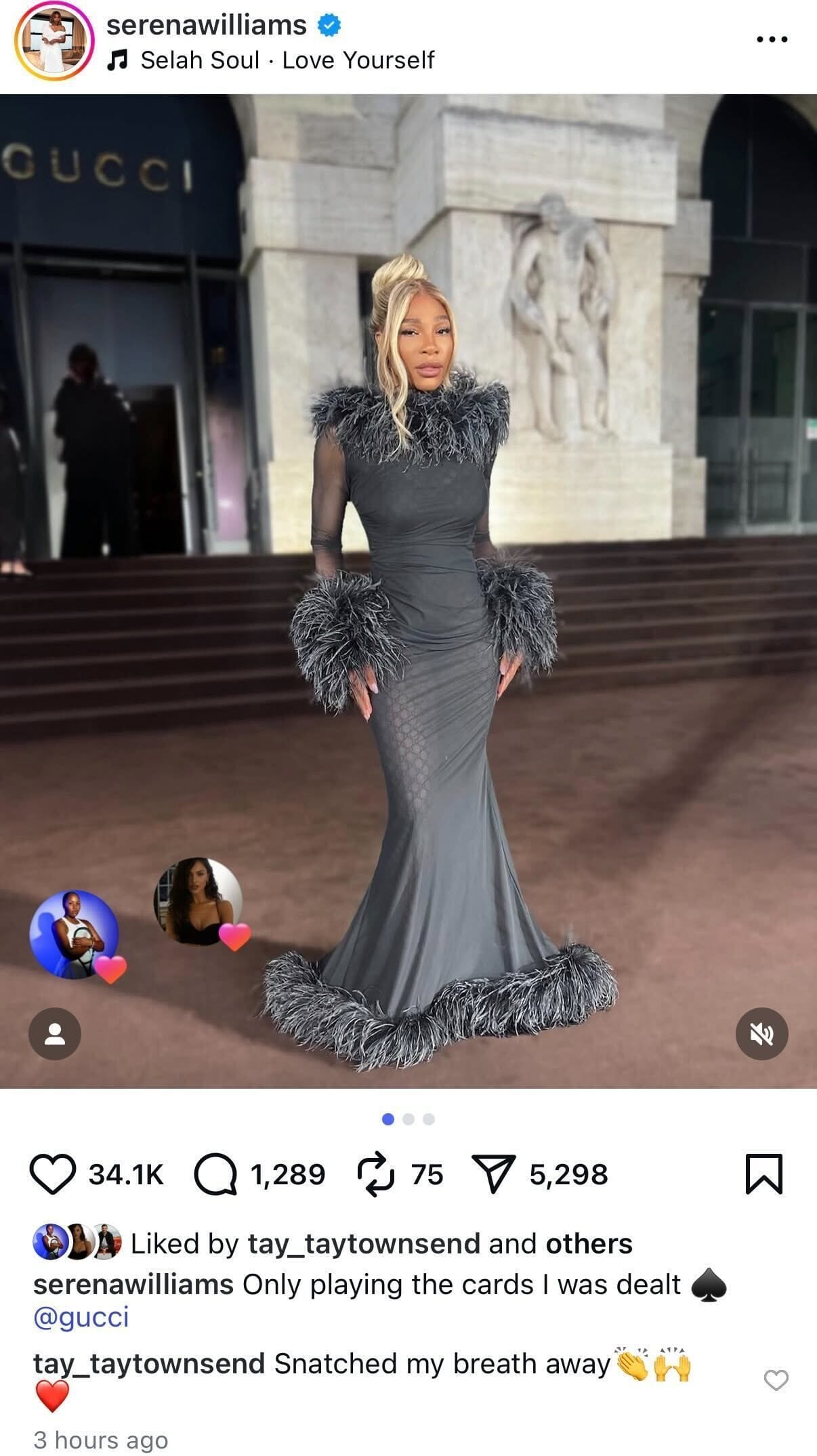 PICTURES: Serena Williams turns up the glamor in stunning Gucci look at ...