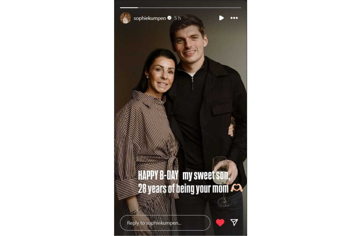 "28 years of being your mom": Max Verstappen's mother Sophie Kumpen ...
